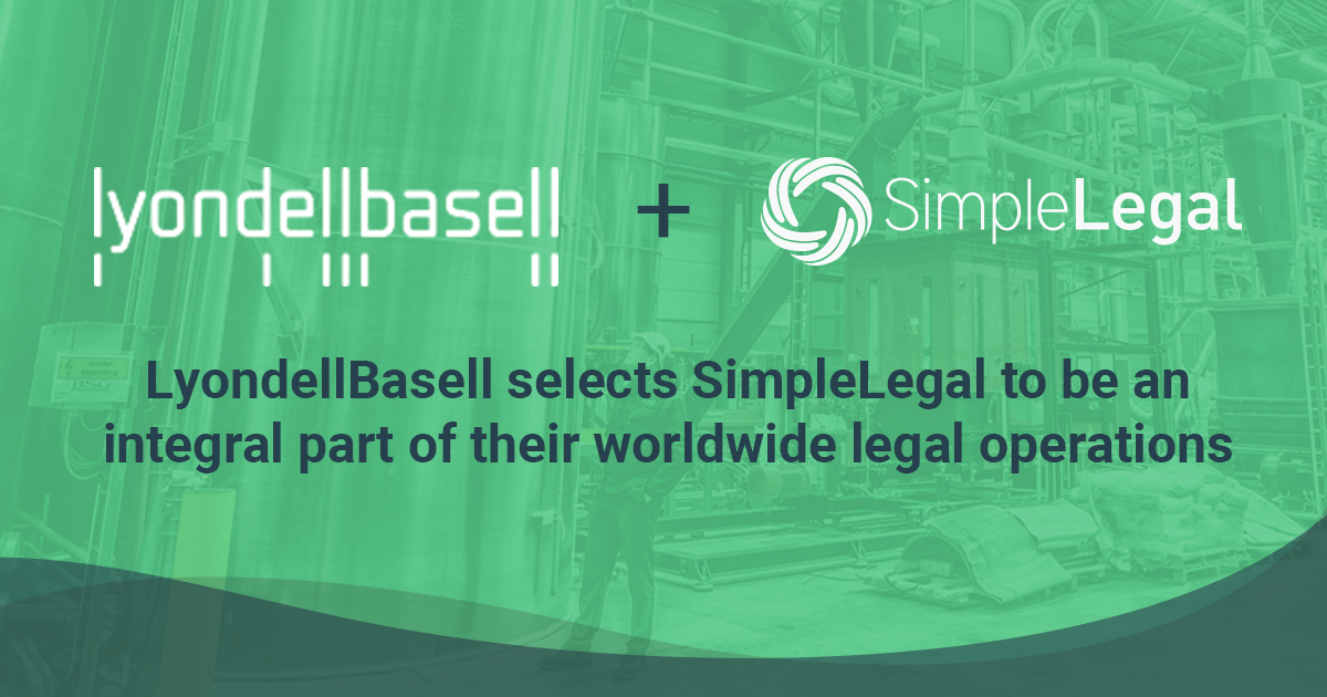 LyondellBasell to Streamline its worldwide legal operations with ...