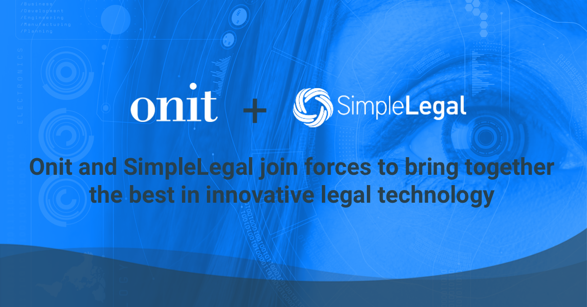 Exciting news: SimpleLegal & Onit join forces - SimpleLegal